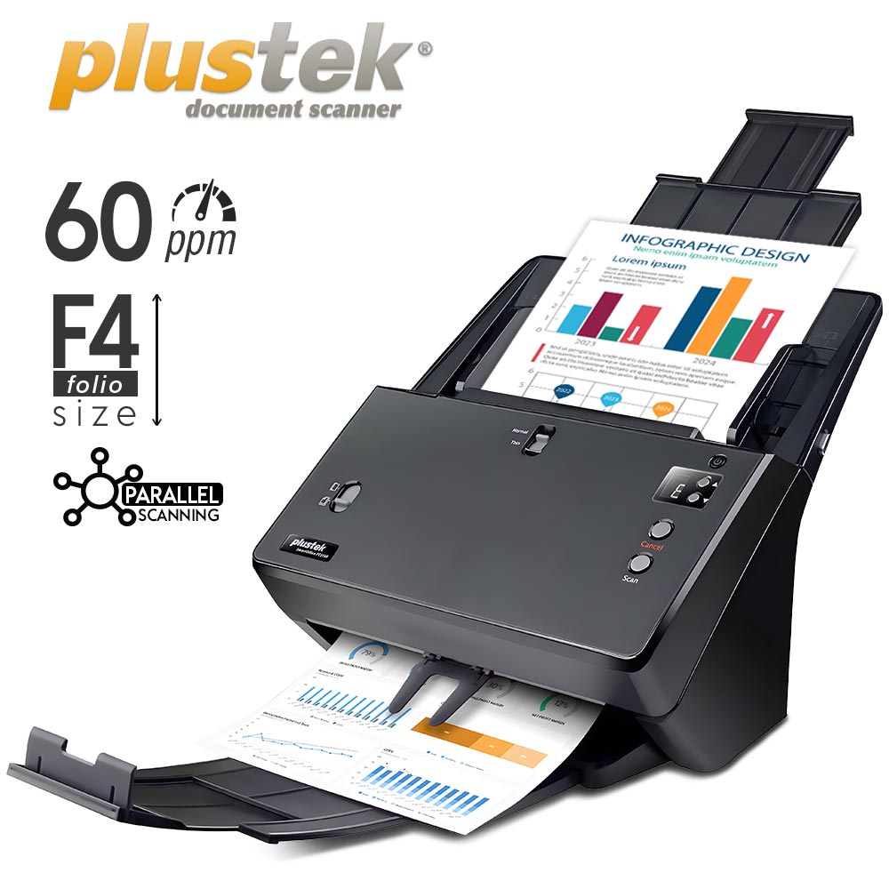 Scanner Dokumen Otomatis ADF Plustek - Digitalsense