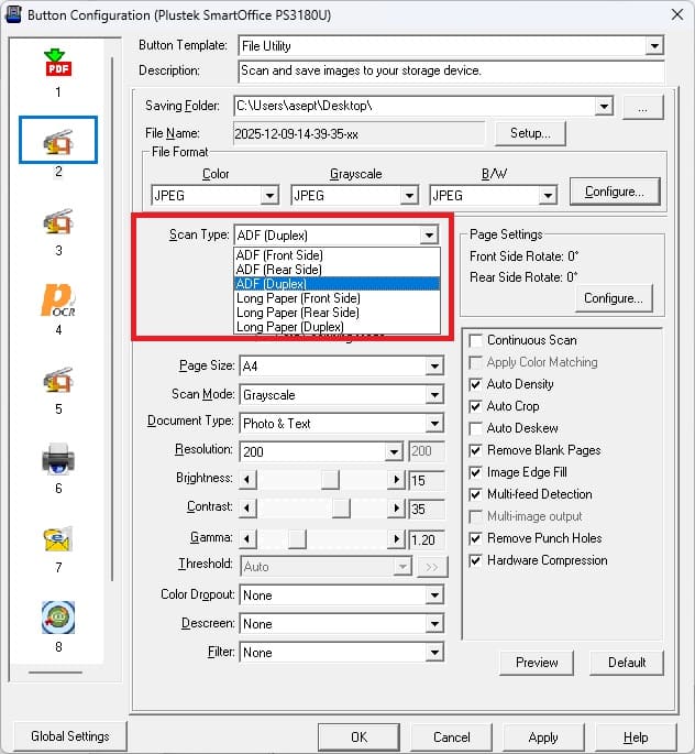 Scanner Dokumen Plustek Panduan Setting Konfigurasi Docaction ...